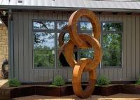 China Corten Steel Circle Garden Sculpture 200cm H Outdoor Decoration for sale