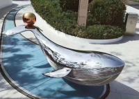 China Polished Stainless Steel Whale Sculpture Custom Size Outdoor Public Art for sale