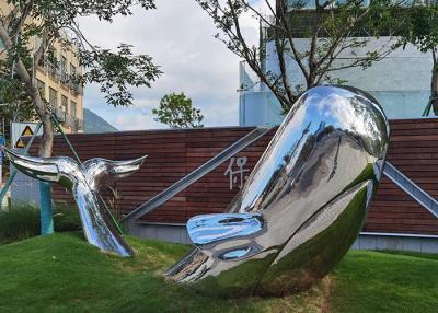 China Mirror Polished Stainless Steel Whale Sculpture Custom Size Outdoor Garden Art for sale