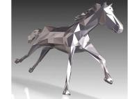 China Stainless Steel Horse Sculpture 180cm Matt Finish Plaza Garden Decoration Outdoor Art for sale
