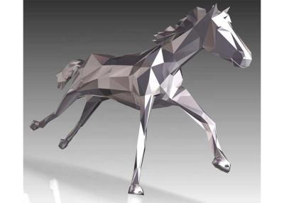 China Stainless Steel Horse Sculpture 180cm Matt Finish Plaza Garden Decoration Outdoor Art for sale