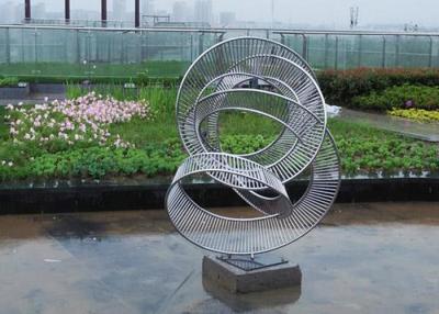 China Stainless Steel Metal Ribbon Sculpture Custom Size Outdoor Decoration for sale