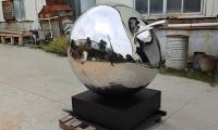 China Mirror Polished Stainless Steel Apple Sculpture 120cm Outdoor Garden Decoration for sale