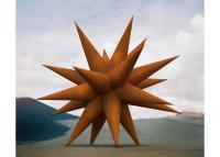 China Large Corten Steel Star Sculpture 200cm Rusty Finish for Christmas Garden Decoration for sale