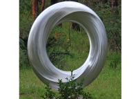 China Stainless Steel Garden Ring Sculpture 150cm Tall Outdoor Art Decor for sale
