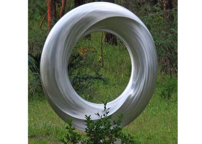 China Stainless Steel Garden Ring Sculpture 150cm Tall Outdoor Art Decor for sale