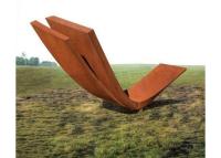 China Corten Steel Garden Decoration Bend Sculpture 300cm Length Customizable for sale