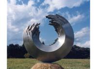 China Custom Stainless Steel Circle Sculpture Modern Garden Metal Art 1 pc for sale