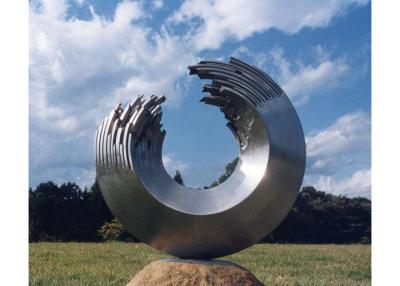 China Custom Stainless Steel Circle Sculpture Modern Garden Metal Art 1 pc for sale