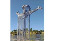 China 316 Stainless Steel Figure Sculpture Fountain 300cm Height Customizable Outdoor Decoration for sale