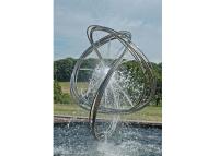 China 250cm Height Outdoor Decoration 316 Stainless Steel Water Fountain Polished Garden Sculpture for sale