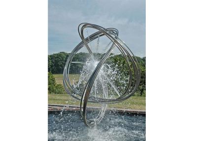 China 250cm Height Outdoor Decoration 316 Stainless Steel Water Fountain Polished Garden Sculpture for sale
