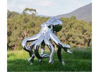 China Stainless Steel Octopus Sculpture 180cm Height Mirror Finish Outdoor Art for sale