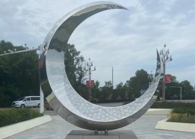 China Custom Size Stainless Steel Moon Sculpture for Outdoor Garden Decoration 1pc for sale