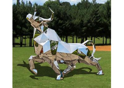 China 180cm Polished Stainless Steel Bull Sculpture for Garden Decoration - Custom Sizes Available for sale