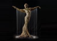 China Bronze Dancer Water Fountain 180cm Outdoor Garden Decoration Antique Finish for sale