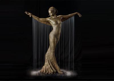 China Bronze Dancer Water Fountain 180cm Outdoor Garden Decoration Antique Finish for sale