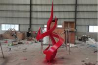 China 2.7m Red Painted Stainless Steel Flame Sculpture Outdoor Decoration for Garden for sale