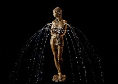 China Outdoor Bronze Ballerina Water Fountain 180cm Antique Garden Sculpture for sale