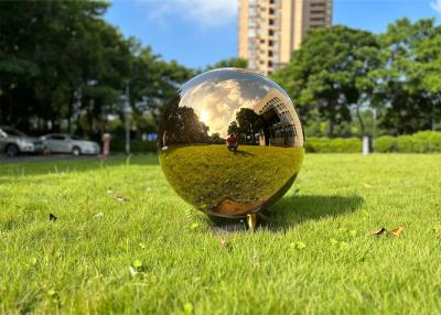 China Gold Mirror Stainless Steel Ball Sculpture 100 cm for Garden Decoration for sale