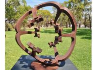 China Custom Corten Steel Garden Sculpture Rusty Metal Art Outdoor Decoration 1pc for sale