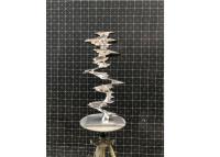 China Mirror Polished Stainless Steel Twisted Column Sculpture 80cm for Garden Home Decoration for sale