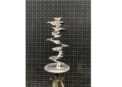 China Mirror Polished Stainless Steel Twisted Column Sculpture 80cm for Garden Home Decoration for sale