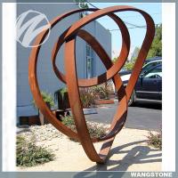 China Corten Steel Ribbon Garden Sculpture 210 cm Welded Art Decor for sale