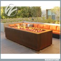 China Corten Steel Rectangular Fire Pit 200×65×65 cm Outdoor Garden Heater with Custom Sizing Options for sale