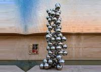 China Large Garden Decoration Polished Stainless Steel Multi Balls Sculpture 300 cm Height for sale