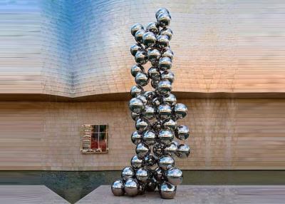 China Large Garden Decoration Polished Stainless Steel Multi Balls Sculpture 300 cm Height for sale