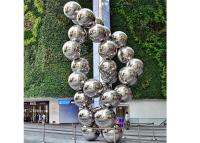 China Large Landscape Decorative Stainless Steel Mirror Balls Sculpture 300 cm Height for sale