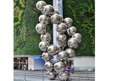 China Large Landscape Decorative Stainless Steel Mirror Balls Sculpture 300 cm Height for sale
