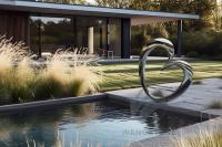 China Stainless Steel Mirror Polished Love Heart Sculpture 200cm Garden Yard Art for sale
