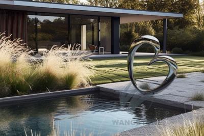China Stainless Steel Mirror Polished Love Heart Sculpture 200cm Garden Yard Art for sale