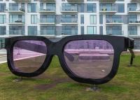 China Large Painted Stainless Steel Glasses Sculpture Custom Size Outdoor Public Art for sale