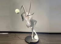 China Painted White Stainless Steel Woman Sculpture with Lights 200cm Garden Decoration for sale