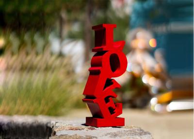 China Large Red Stainless Steel LOVE Sculpture 200cm Outdoor Landscape Art for sale