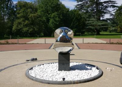 China Modern Abstract Stainless Steel Eye Sculpture 120cm Diameter with Mirror Polishing for Outdoor Garden Decoration for sale