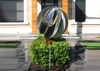 China Stainless Steel Sphere Sculpture 120cm Diameter Custom Size Outdoor Art for sale