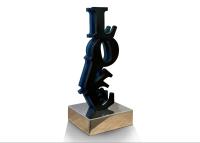 China Stainless Steel LOVE Sculpture 200cm Black Blue Art Decor Polished Base for sale