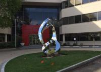 China Contemporary Outdoor Metal Lover Sculpture 120cm/350cm Stainless Steel 316 Mirror Polished Garden Art for sale