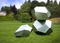 China Stainless Steel Garden Sculptures Sandblasting Square Decoration for sale