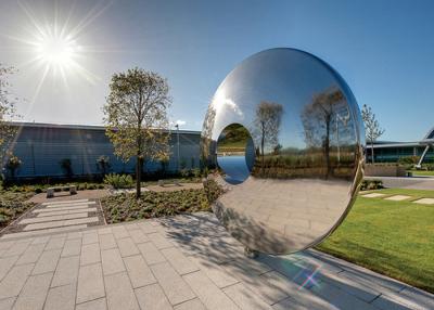 China Mirror Polished Stainless Steel Torus Sculpture for Lawn - Custom 2 Meter Diameter Outdoor Art for sale