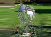 China Custom Size Stainless Steel Globe Sculpture Semi-Meridian Outdoor Decor 1 Set for sale