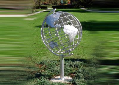 China Custom Size Stainless Steel Globe Sculpture Semi-Meridian Outdoor Decor 1 Set for sale