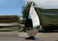 China Polished Stainless Steel Leaf Sculpture 200cm 250cm 300cm Park Art Decoration Corrosion Resistant for sale