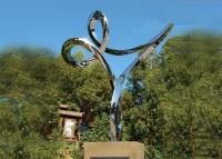 China Custom 316L Stainless Steel Abstract Waving Garden Sculpture Outdoor Art for sale