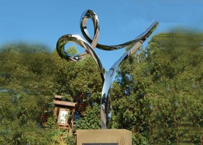 China Custom 316L Stainless Steel Abstract Waving Garden Sculpture Outdoor Art for sale