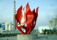 China Modern Red Painted Stainless Steel Outdoor Flame Sculpture 1.8m OEM ODM for sale